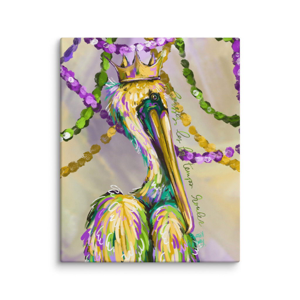 Mardi Gras Pelican Canvas Print – Paint by Whitney